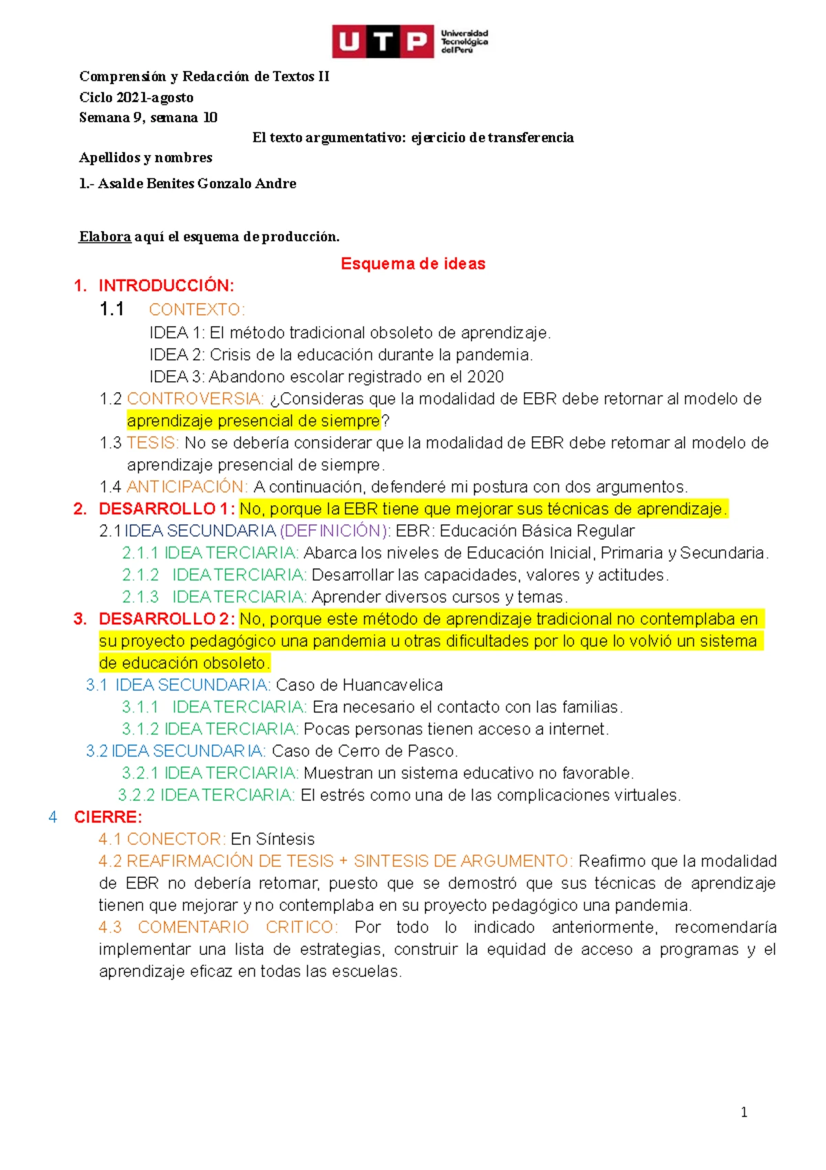 COMPRENSIÓN Y REDACCIÓN DE TEXTOS II - Semana 15: Artículo de Opinión ...