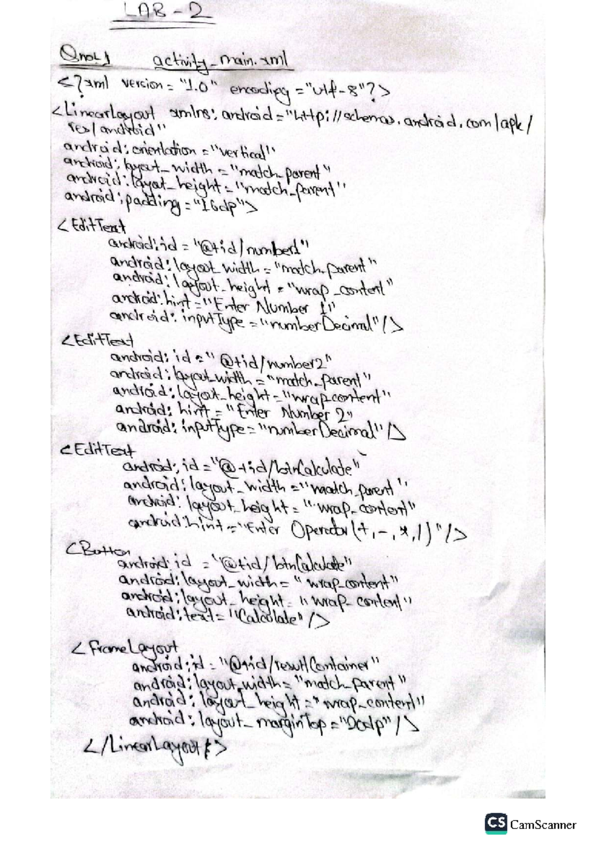 Lab-2: Android Application Development Study Notes for Exam - Studocu