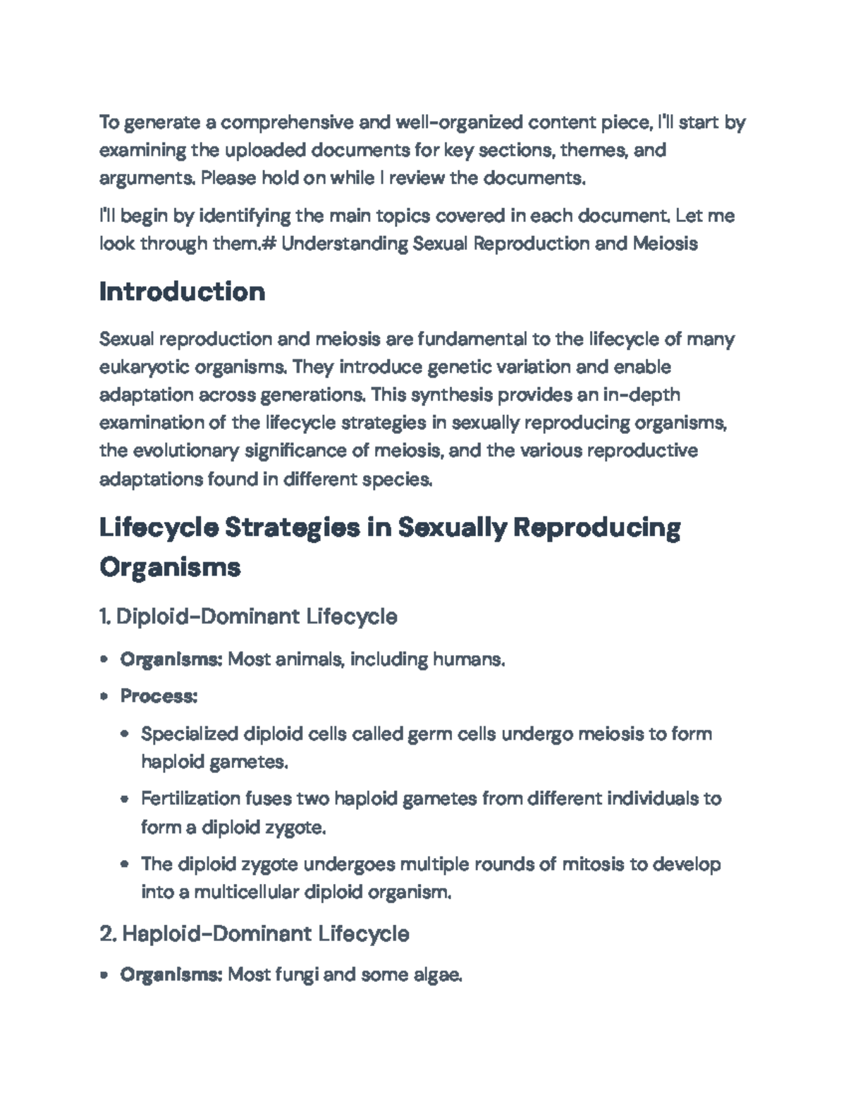 Understanding Sexual Reproduction and Meiosis: Evolutionary Insights ...