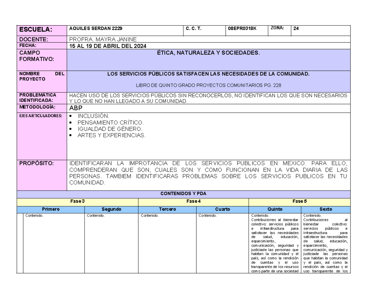 LOS SERVICIOS PÚBLICOS Y SU IMPACTO EN LA COMUNIDAD - PROYECTO 2229 ...