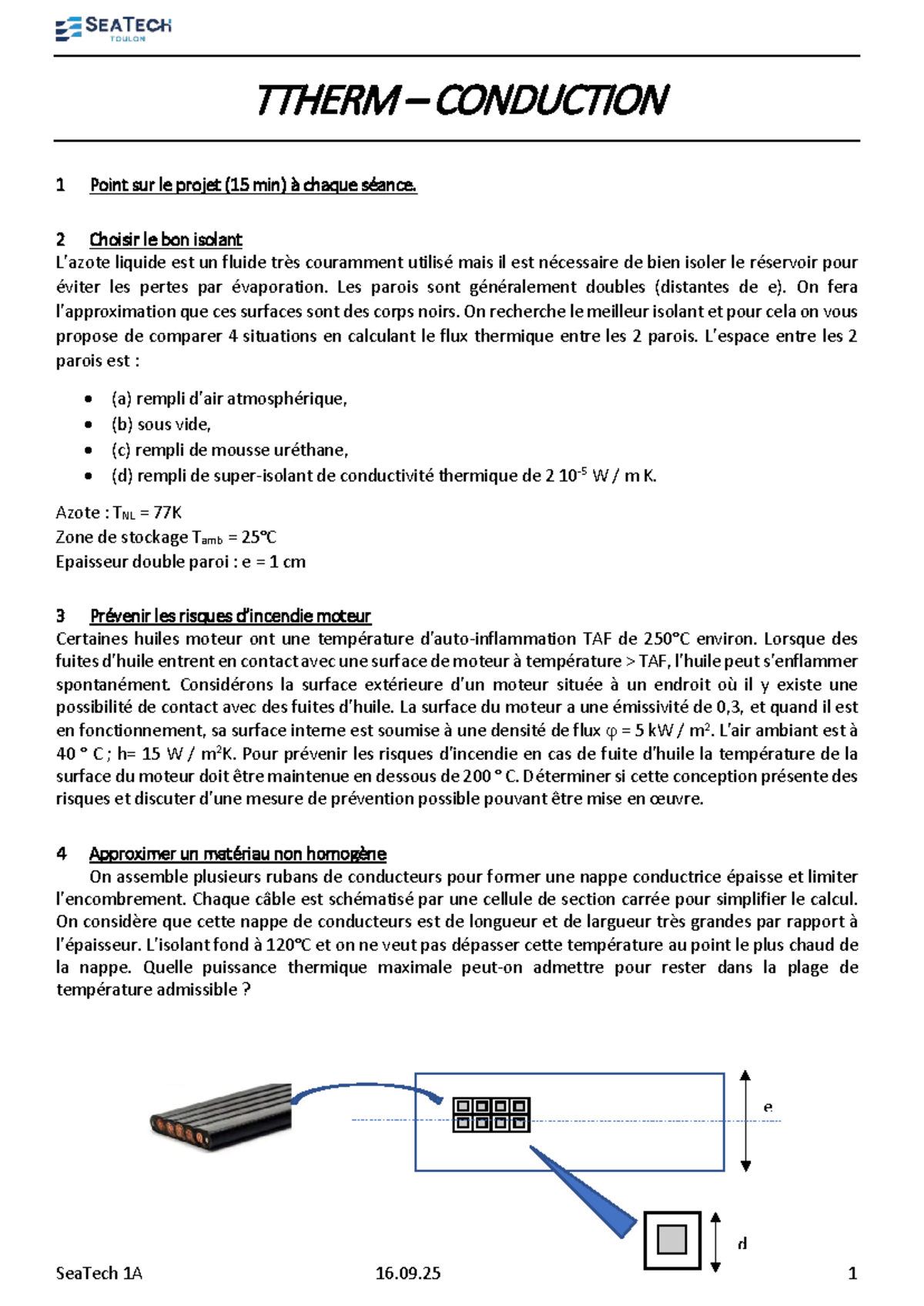 TTHERM 1A TD Conduction: Étude des Flux Thermiques et Isolants - Studocu