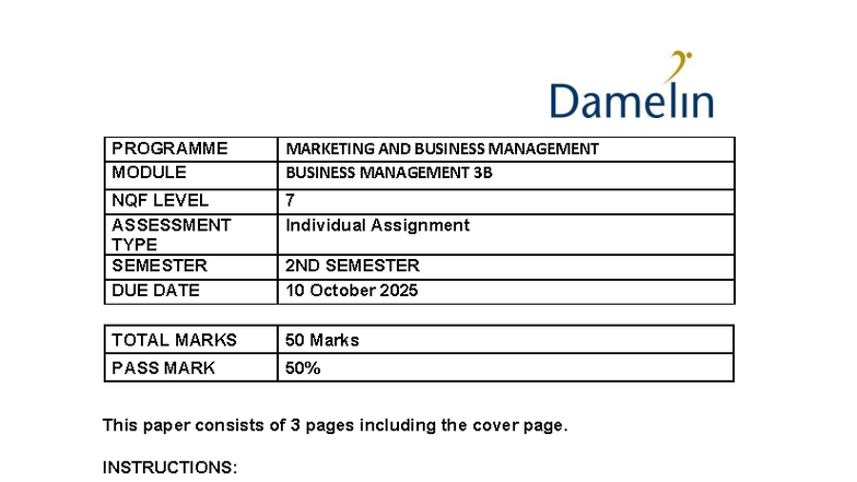 MBM 3B Individual Assignment: Marketing & Business Management - Studocu