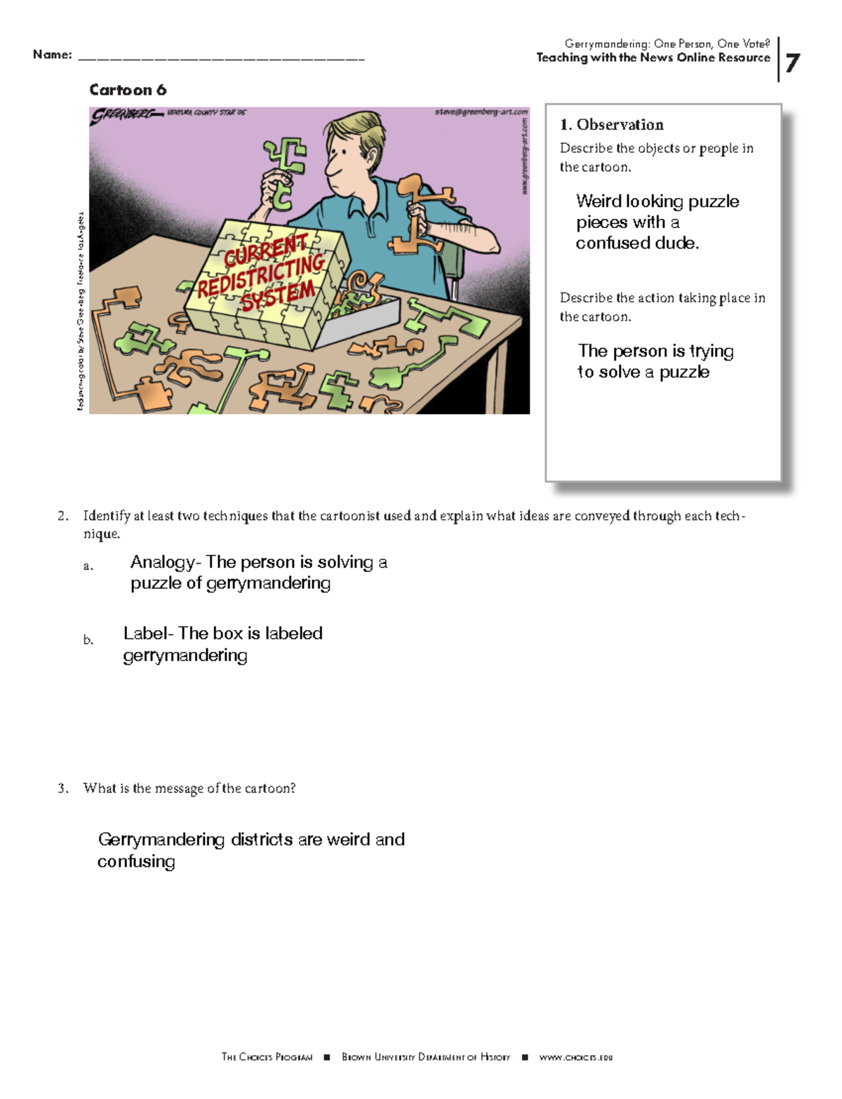 Gerrymandering: Understanding Political Cartoons Techniques & Messages ...