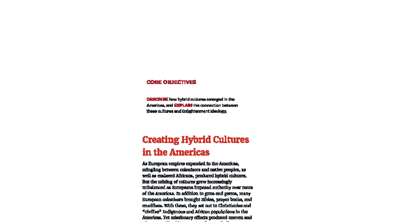 CORE 101: Hybrid Cultures in the Americas and Enlightenment Connections ...