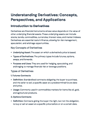 Understanding Derivatives: A Guide for Finance Professionals ...