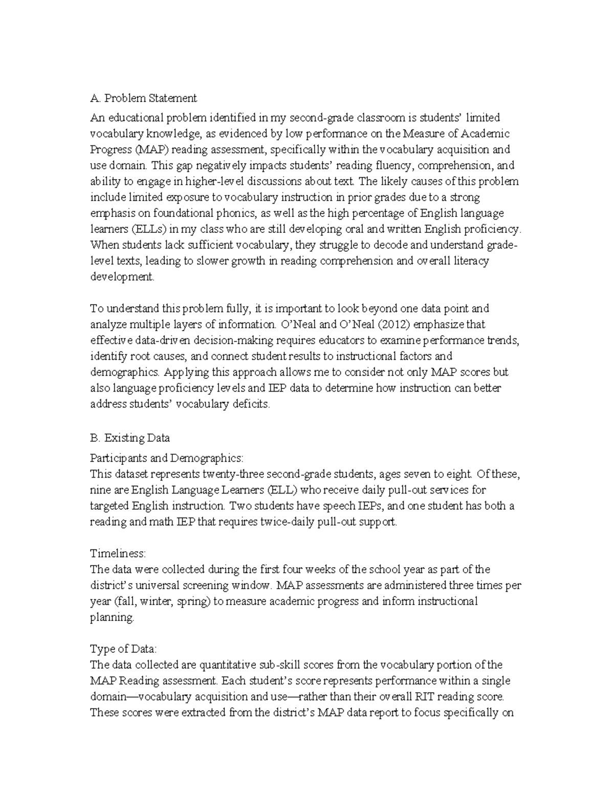 D179 Task 2: Data-Informed Vocabulary Instruction Analysis and ...