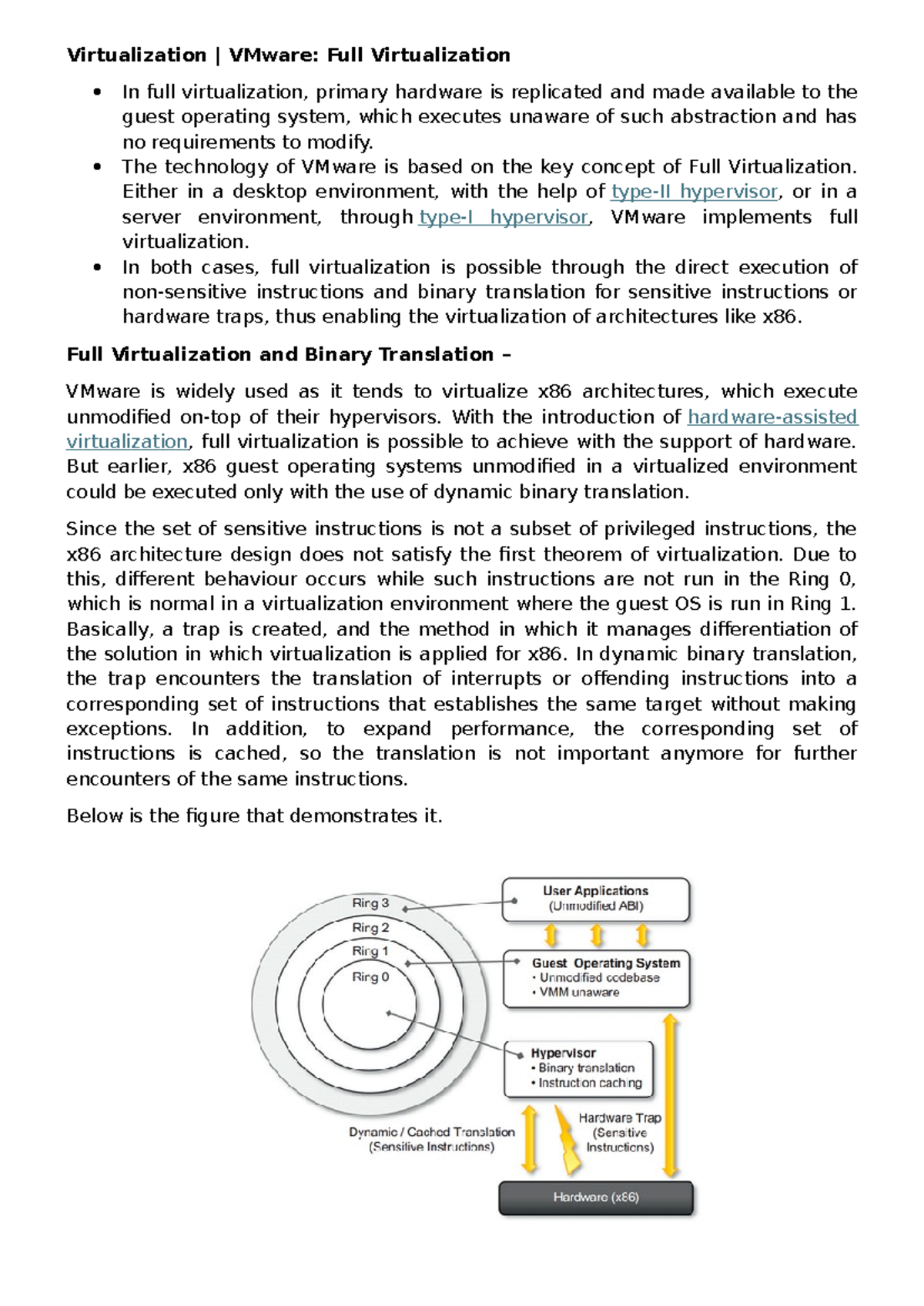 VMware Full Virtualization: Key Concepts and Benefits - Studocu