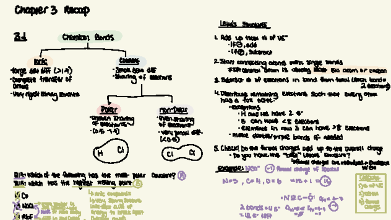 Chapter 3 & 4 Recap: Lewis Structures & Chemical Bonds (CHEM 101) - Studocu