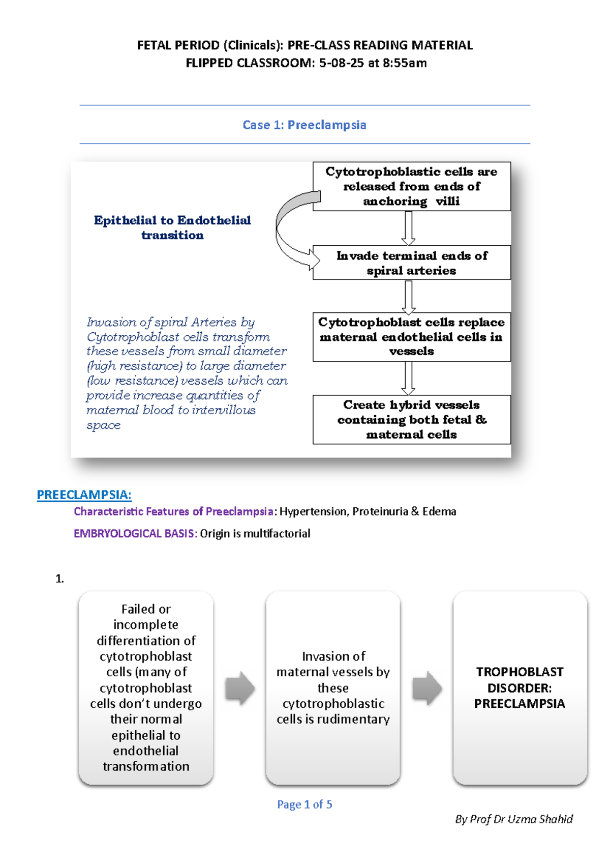 FETAL PERIOD (Clinicals): Pre-Class Reading Material for Flipped ...