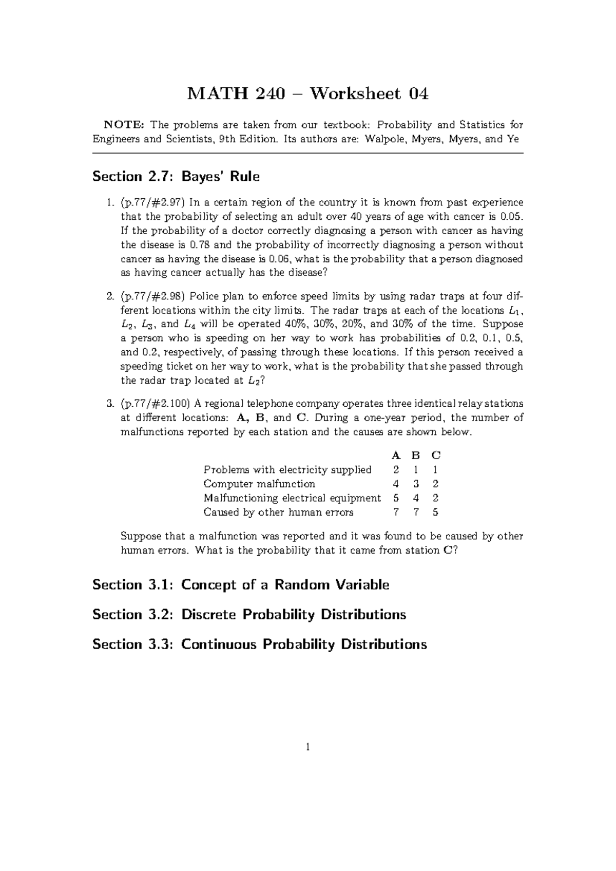 MATH240 Worksheet 04 - Olasılık çalışma - MATH 240 – Worksheet 04 NOTE ...