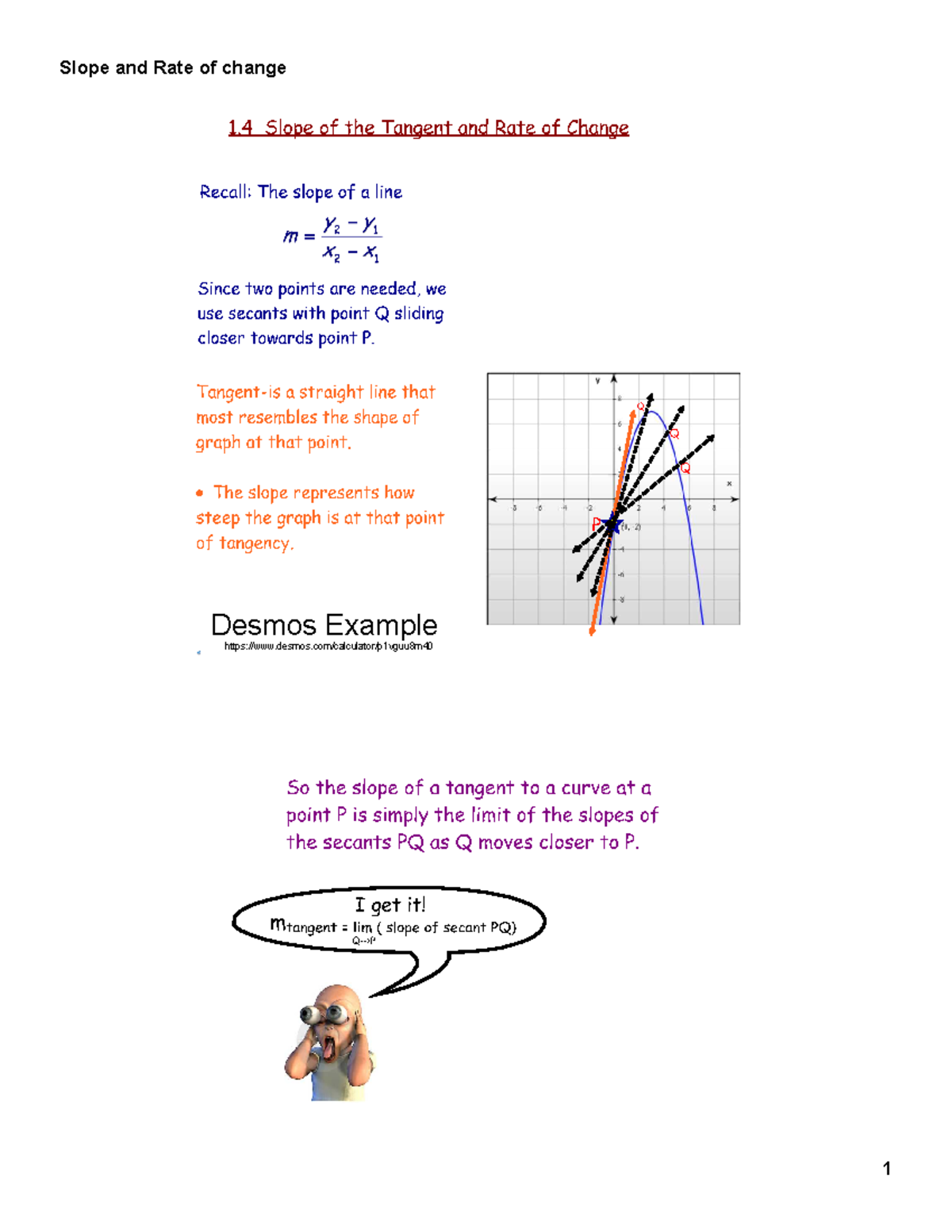 Slope and Rate of change - Mathematics: Applications and Interpretation ...