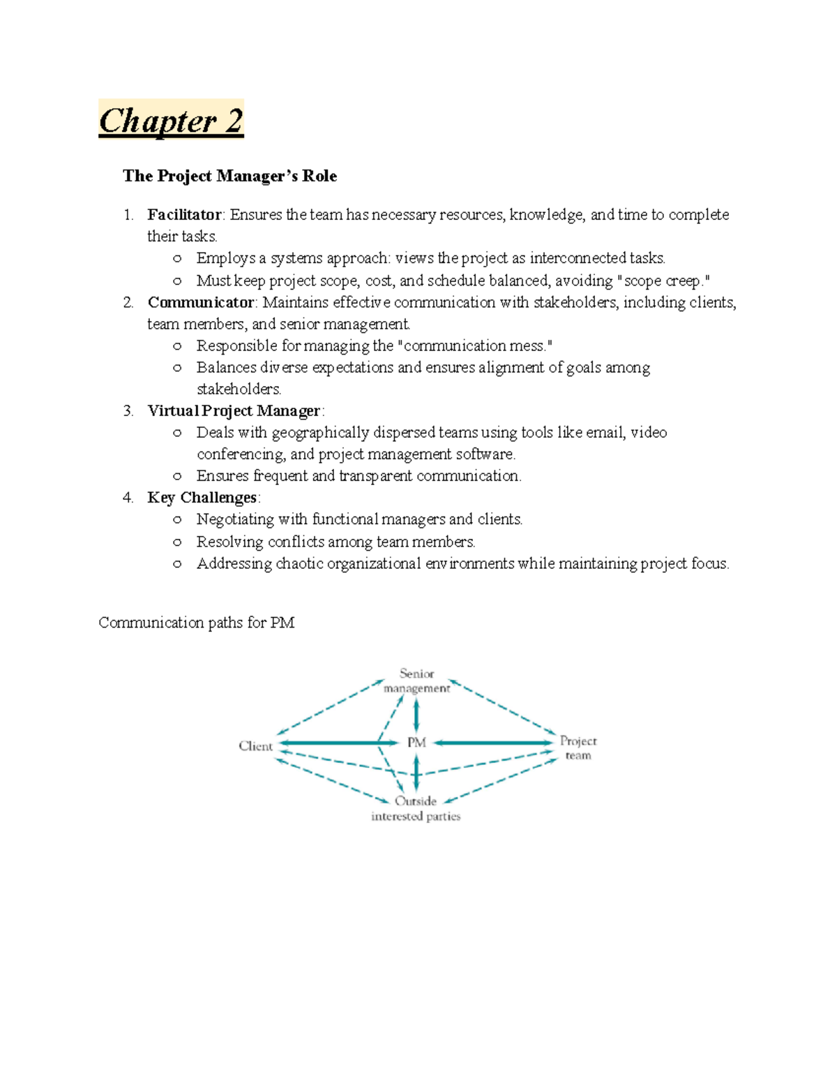 GMS450 Chapter 2: Project Role Facilitator & Stakeholder Management ...