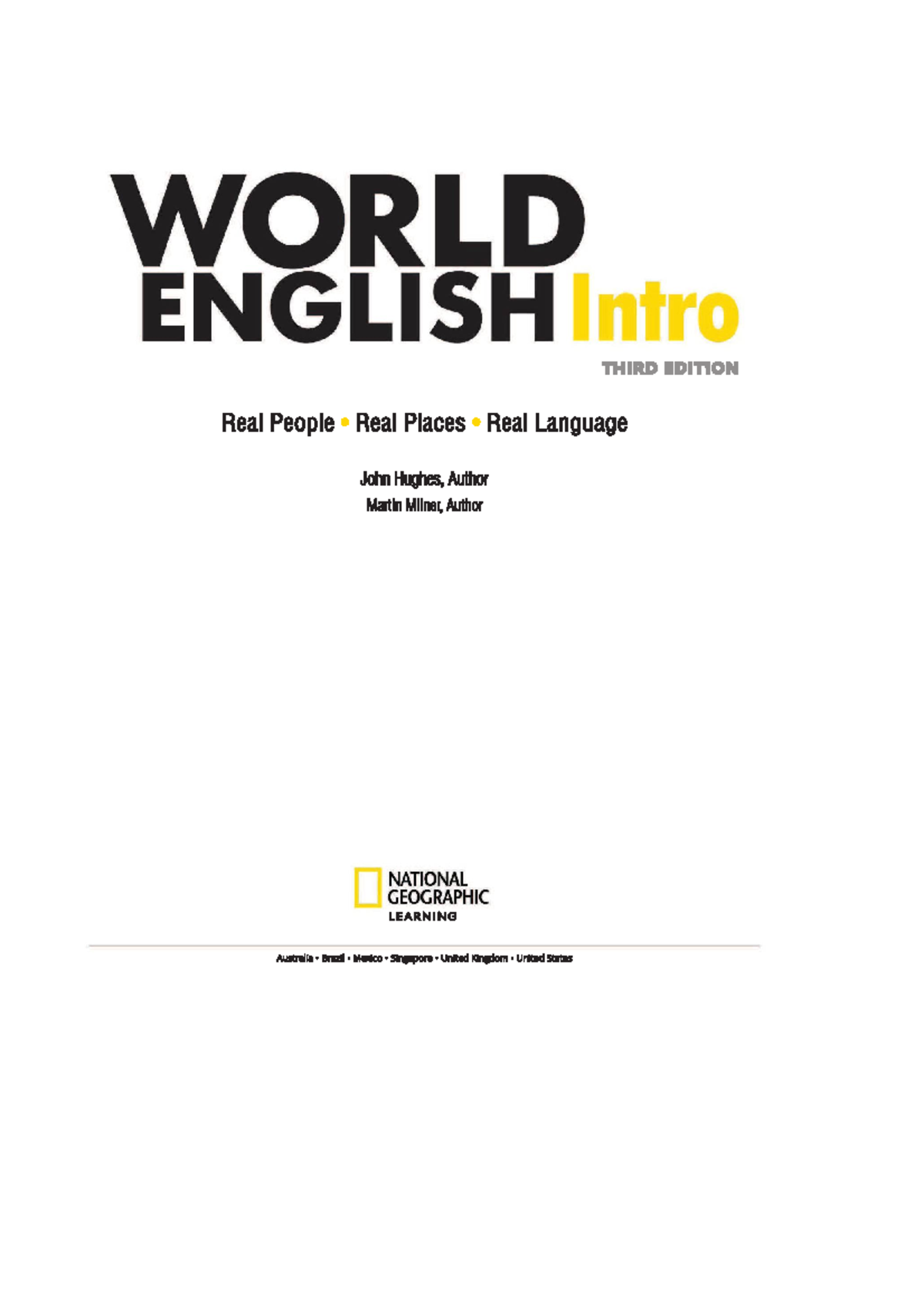 World English (Third Edition) Intro: Student's Book Overview - Studocu