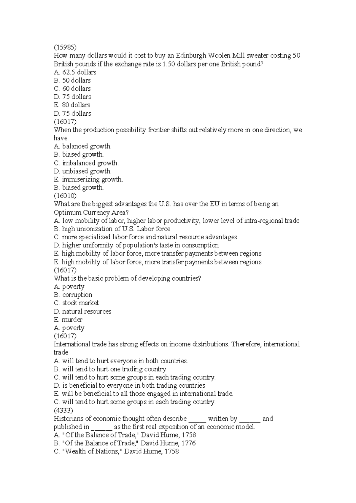 Quizlet ECO - SCSDCFSDC: Key Concepts in International Trade and ...