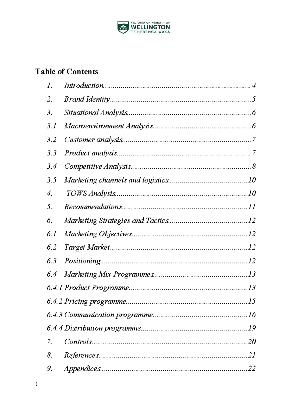 MARK101 Marketing Plan Six Barrel Soda - Table of Contents - Studocu