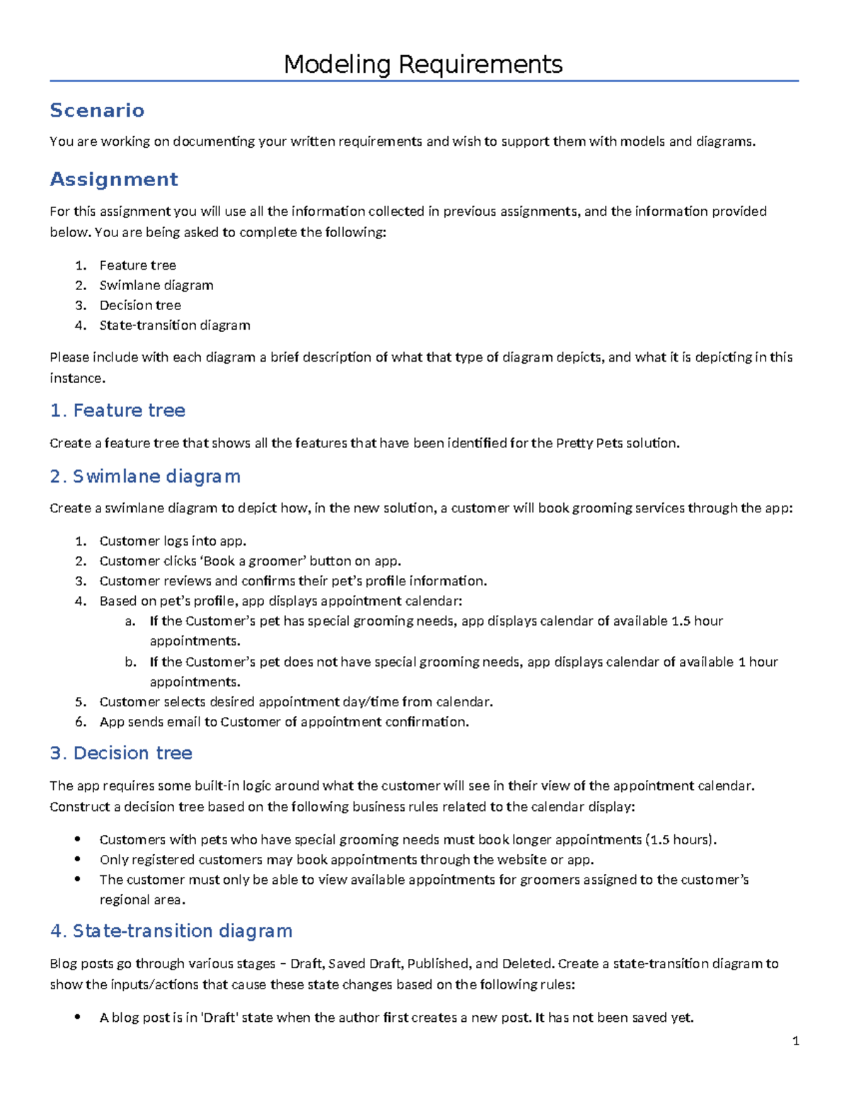 IA4 - Modeling Requirements: Diagrams & Feature Analysis - Studocu