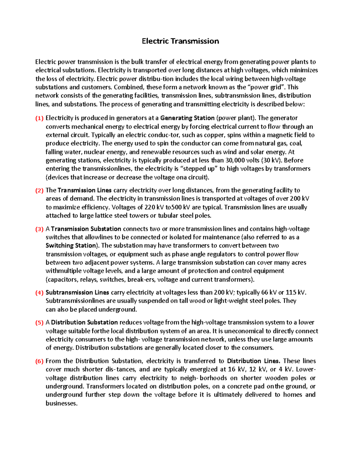 328 Electric Transmission & Electrical Installations: Key Concepts ...