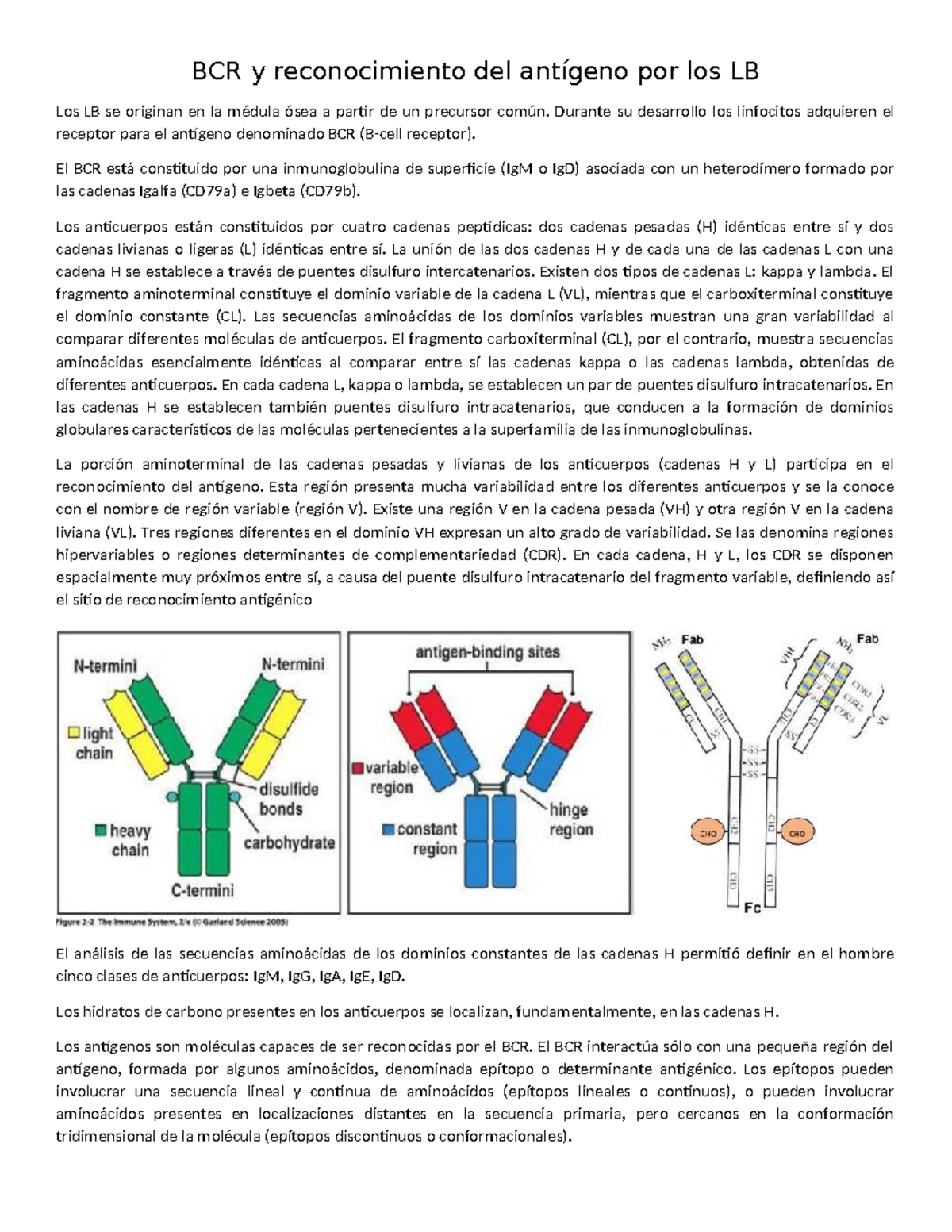 Inmunidad Mediadas por Linfocitos B: BCR y Reconocimiento Antigénico ...