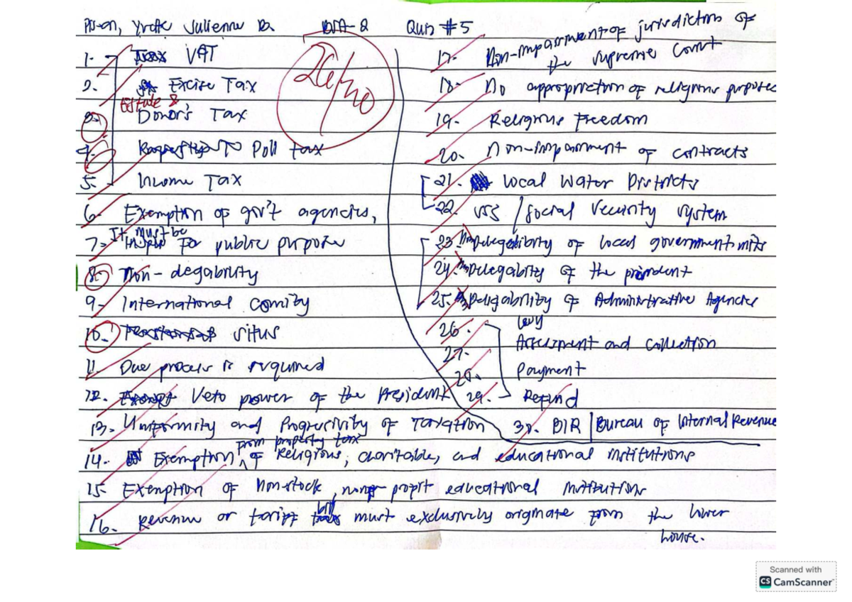 Income Tax Quiz 5: Key Concepts and Exemptions Guide - Studocu