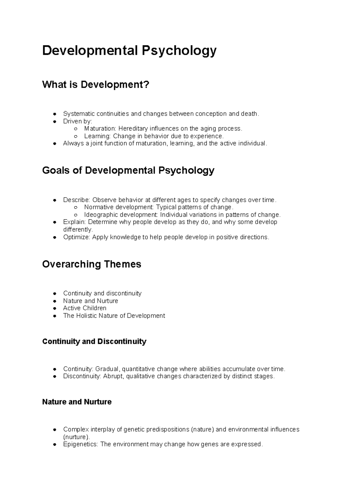 PSYB20 Developmental Psychology: Key Concepts and Research Designs ...