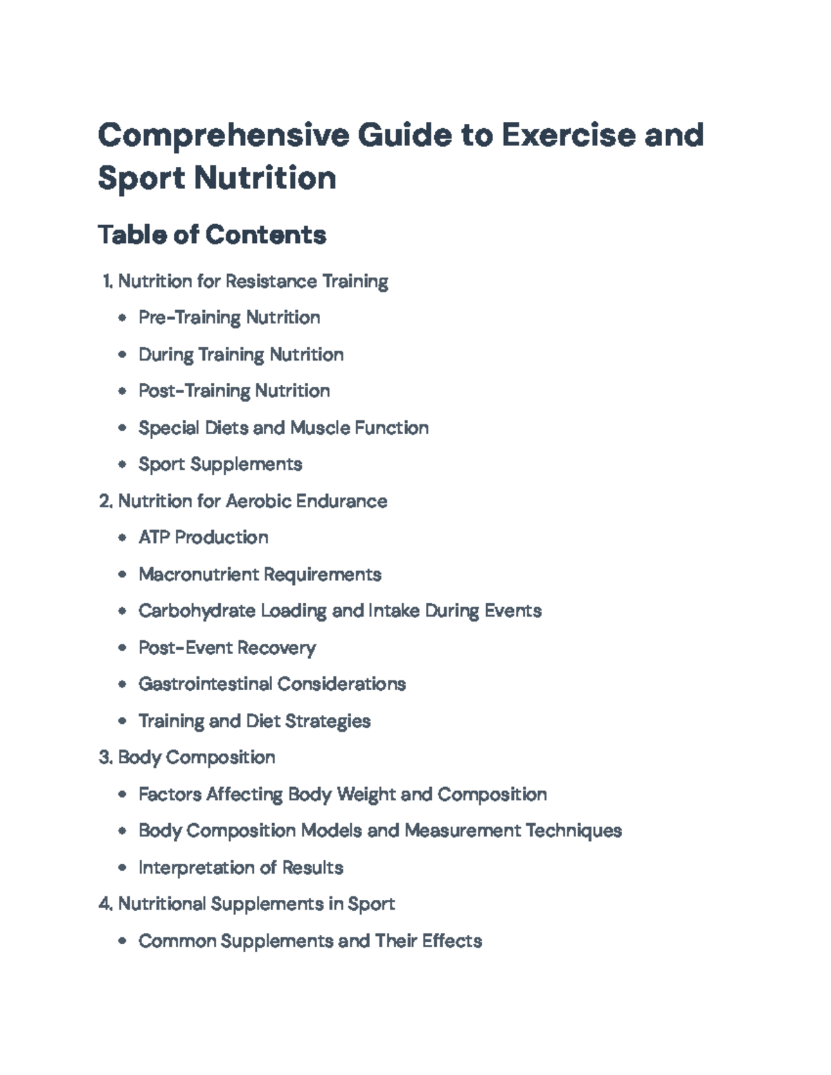 Exercise & Sport Nutrition Guide: Comprehensive Strategies for Athletes ...
