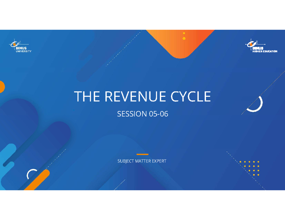 Revenue Cycle Overview and Key Objectives (ACCT 101) - Studocu