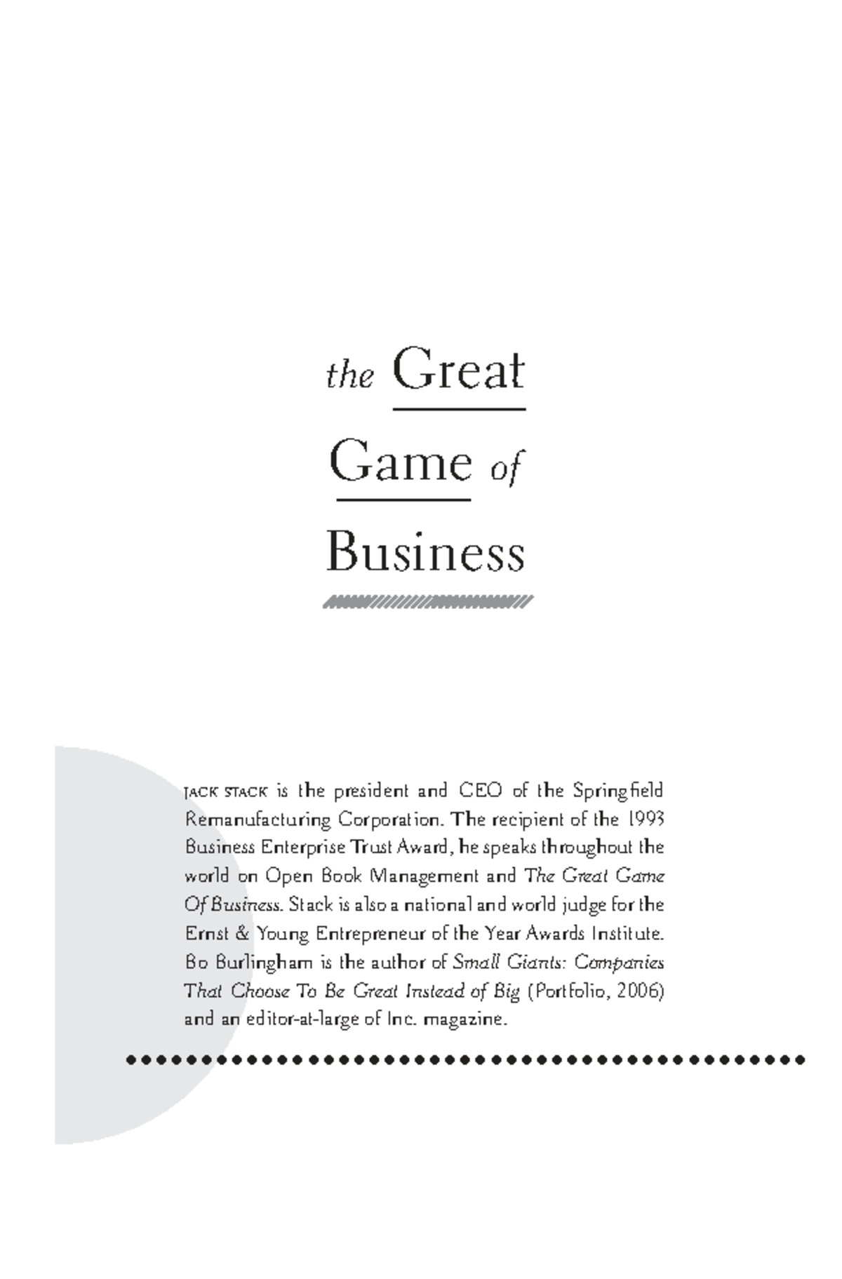 The Great Game of Business: Insights from Jack Stack and Bo Burlingham ...