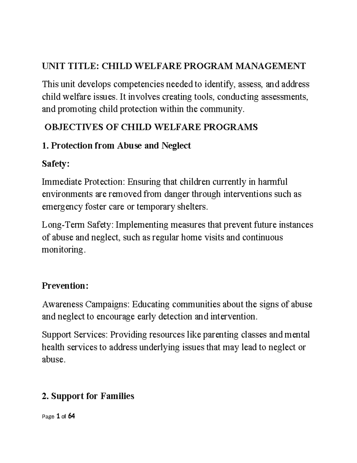 Child Welfare Program Management: Strategies and Best Practices - Studocu