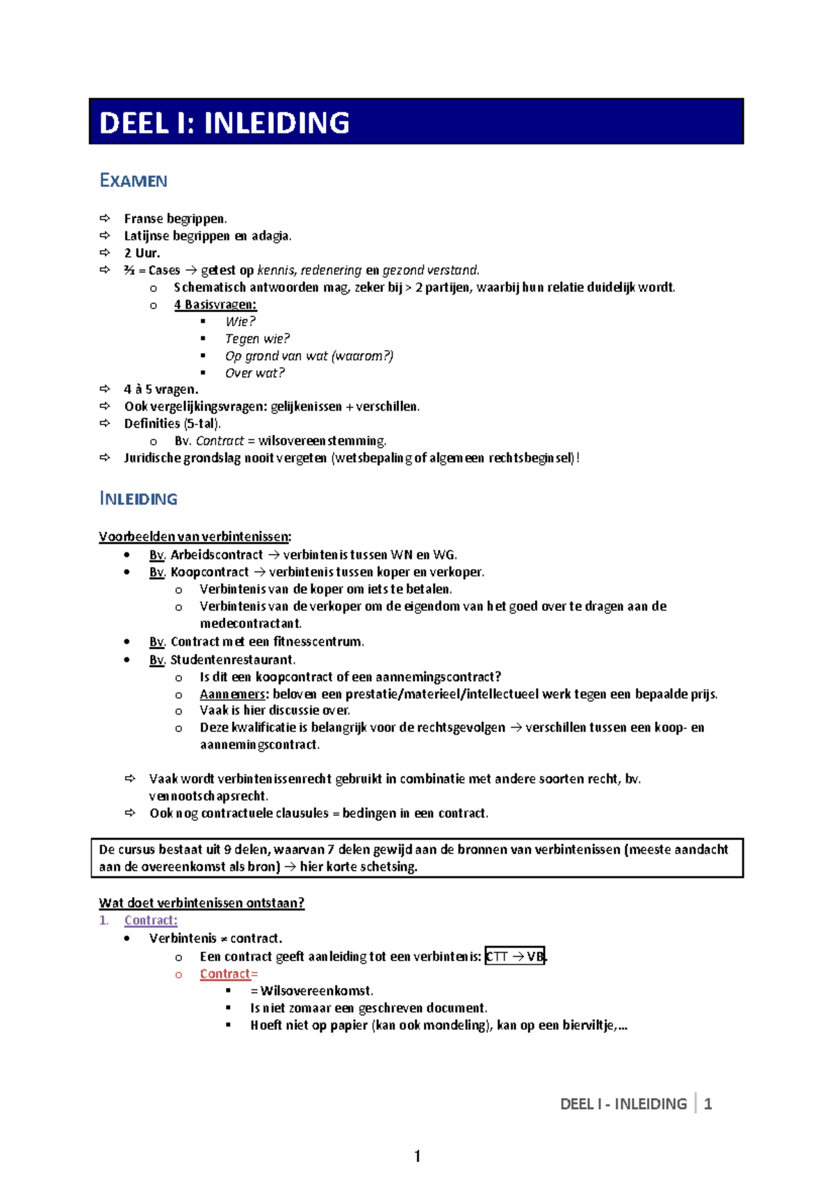 Verbintenissenrecht Prof. Dr. Ignace Claeys - notities + samenvatting ...