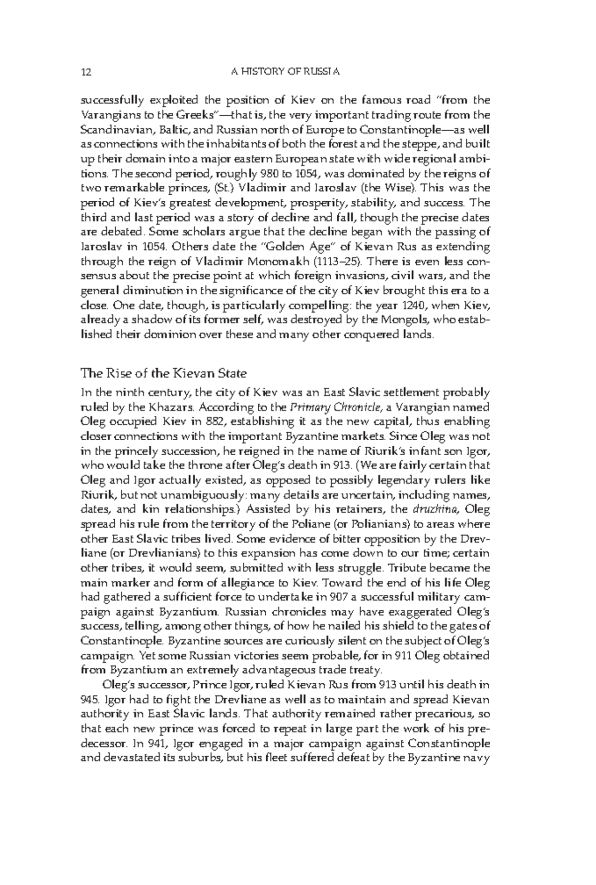 HIST 12: A History of Russia - The Rise of Kievan Rus and Its Decline ...