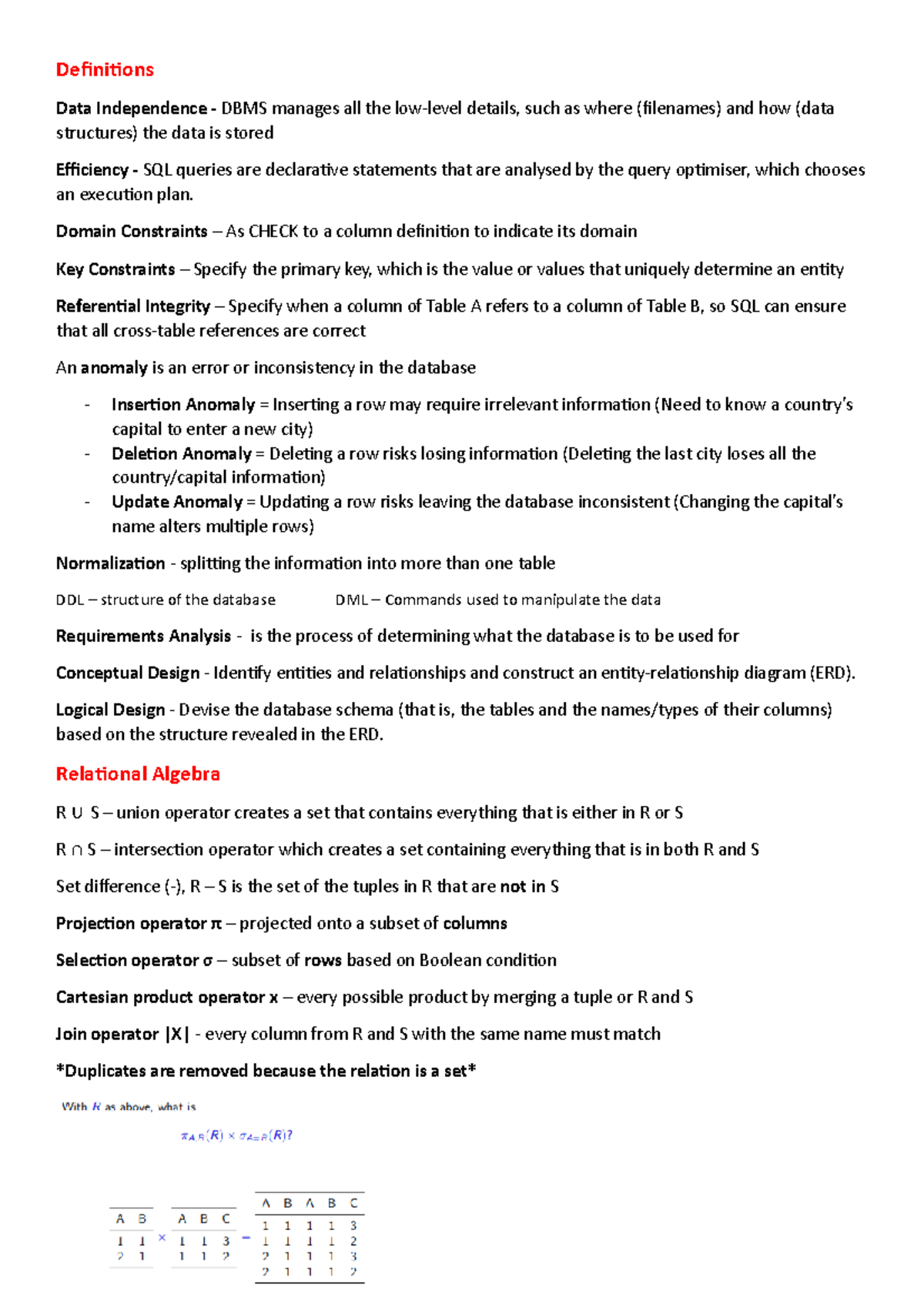Exam Notes - CITS1402 - CITS1402 - Studocu