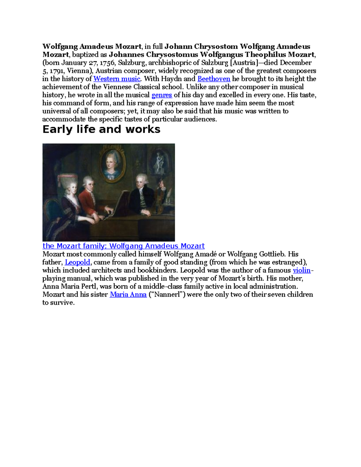Wolfgang Amadeus Mozart: A Comprehensive Study of His Life and Works ...