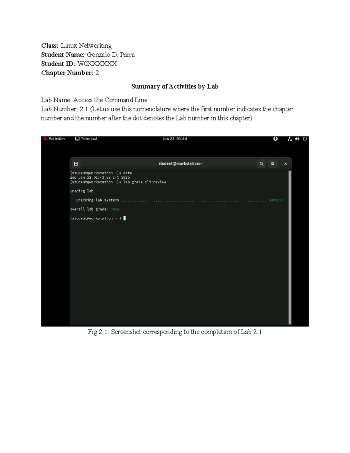 Lab Submission Instructions - Class: Linux Networking Student Name ...