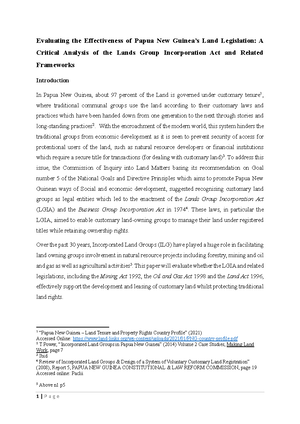 Customary Land Tenure in PNG - CUSTOMARY LAND TENURE IN PAPUA NEW ...