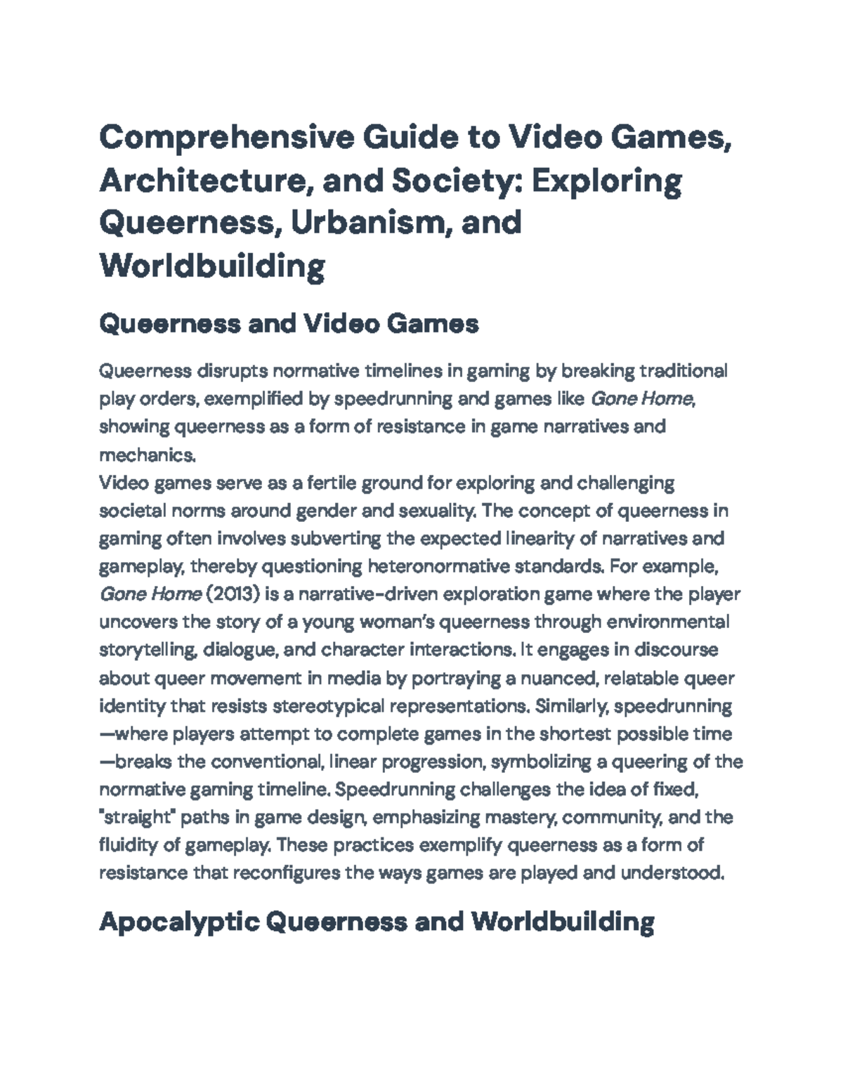 Comprehensive Guide to Queerness, Urbanism, and Worldbuilding in Media ...