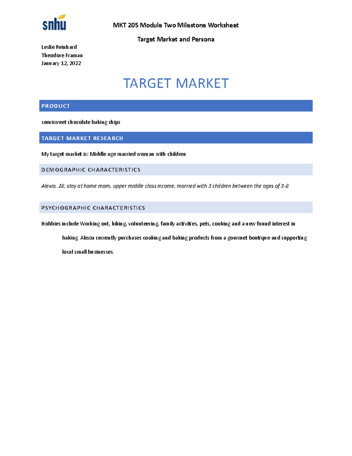 MKT205 Module 5 Milestone Grade:A - MKT 205 Module Two Milestone ...