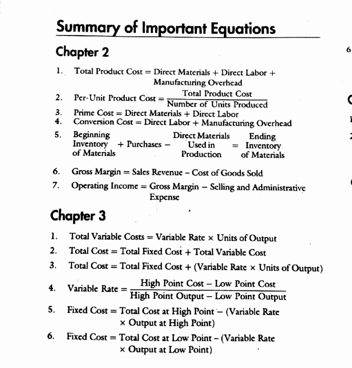 Cost Accounting Formulas: Essential Concepts and Applications - Studocu