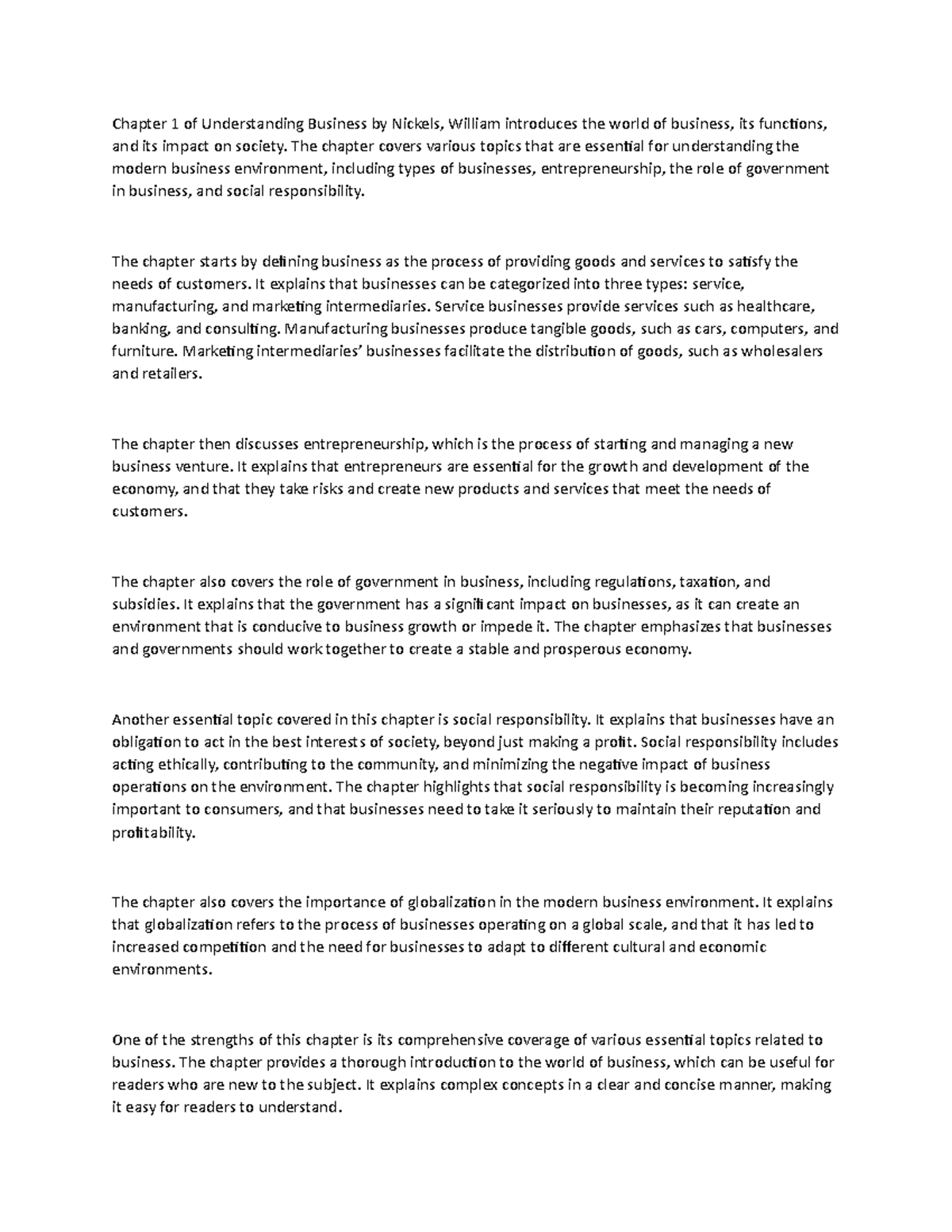 Understanding Business Chapter 1: Key Concepts & Insights - Studocu