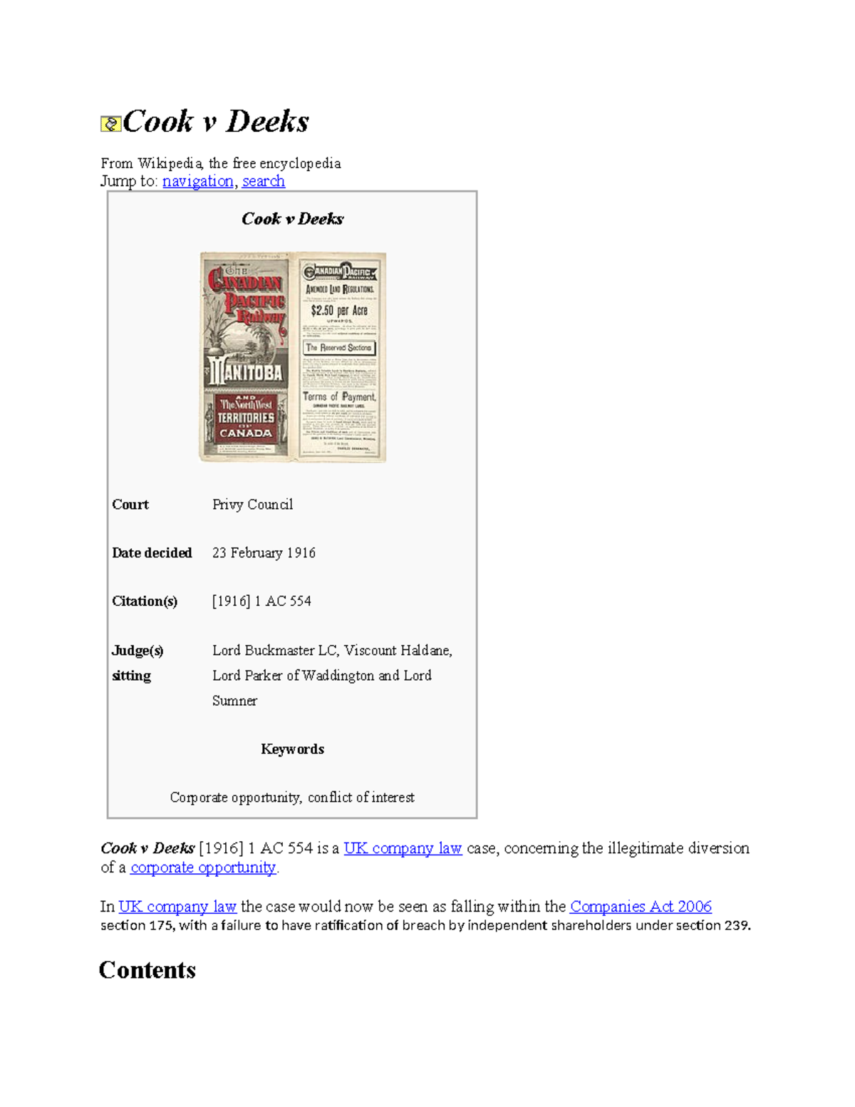 Cook v Deeks - Case Analysis and Legal Implications - Studocu