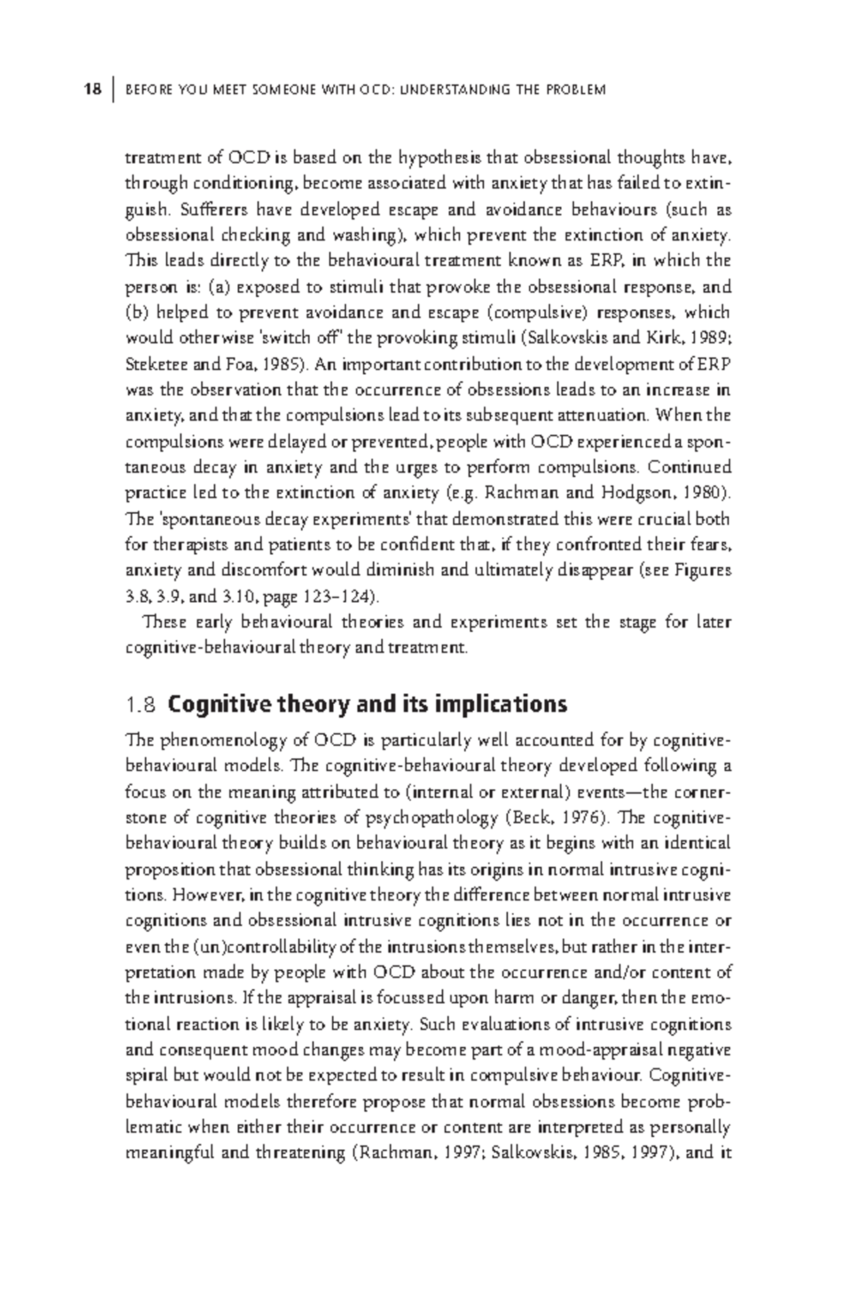 Understanding OCD Aetiology: Insights from Salkovskis' Theory - Studocu