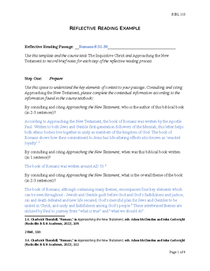 Bible Study Correlation assignment - Name: Emma Creech BIBL104 Bible ...