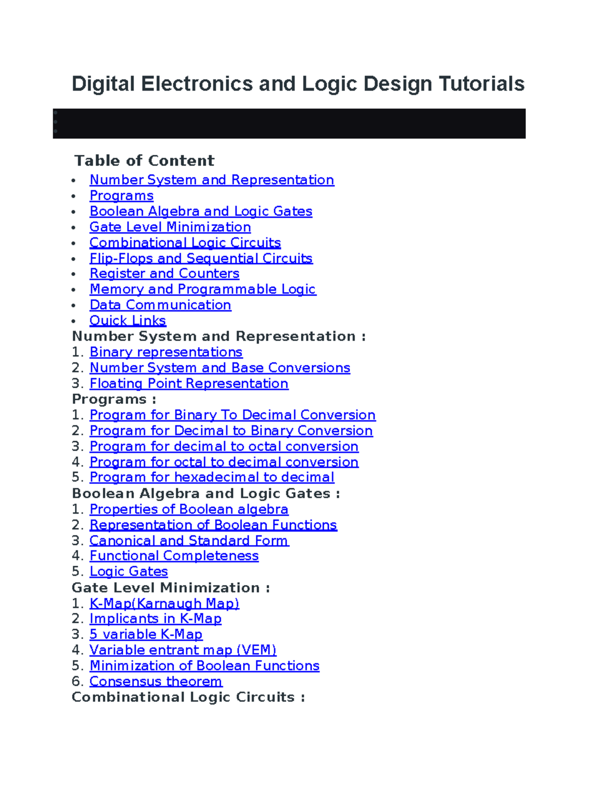 Digital Electronics and Logic Design Tutorials (Course Code: DELD ...