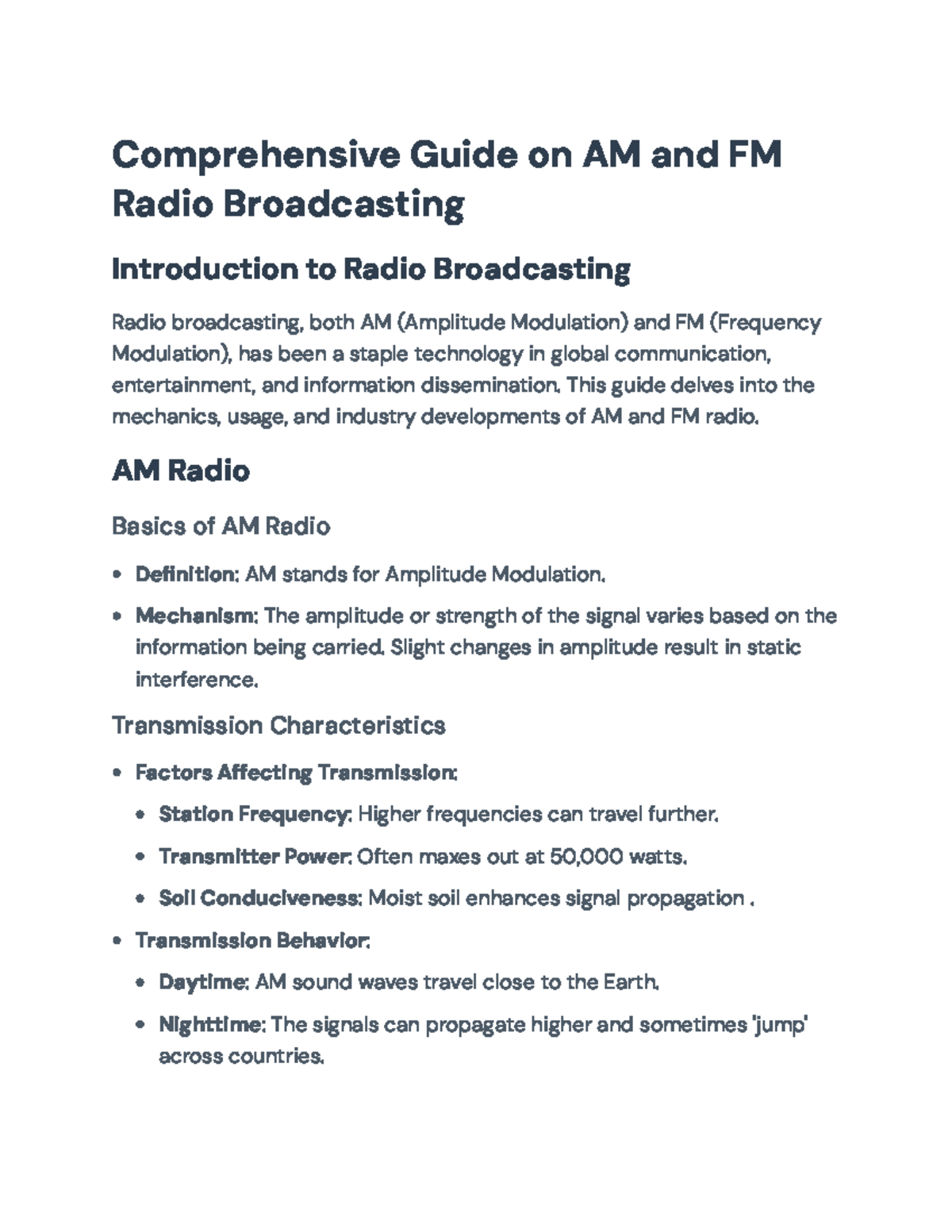 Comprehensive Guide to AM and FM Radio Broadcasting Techniques ...