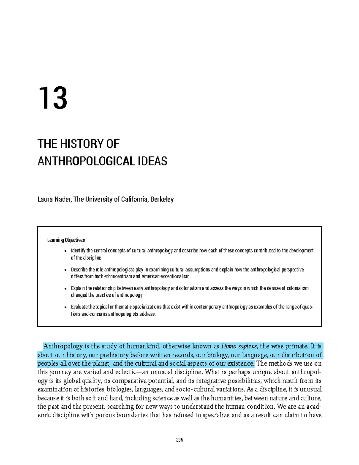 Lecture on The History of Anthropological Ideas - Studocu