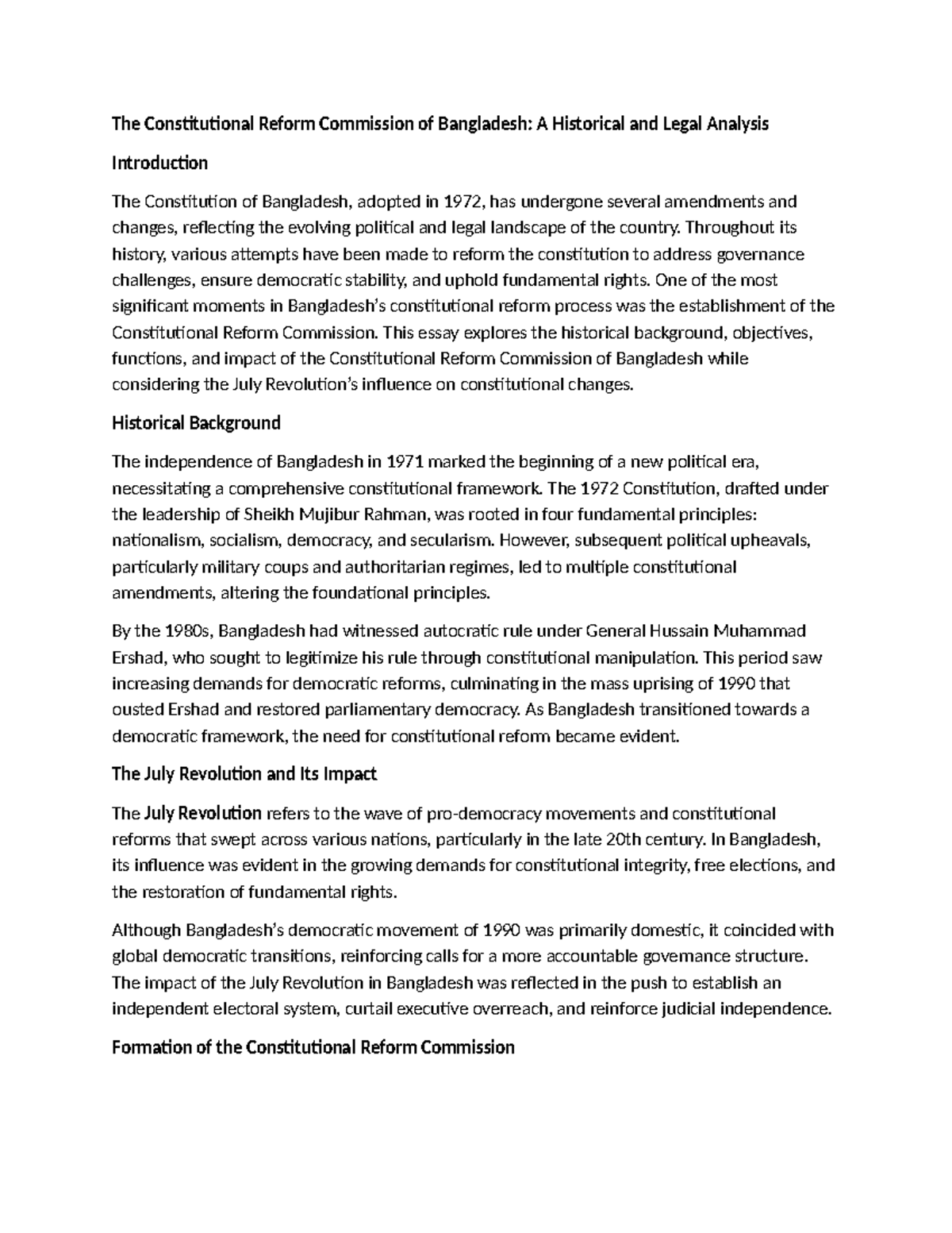 Constitutional Reform - Throughout its history, various attempts have ...