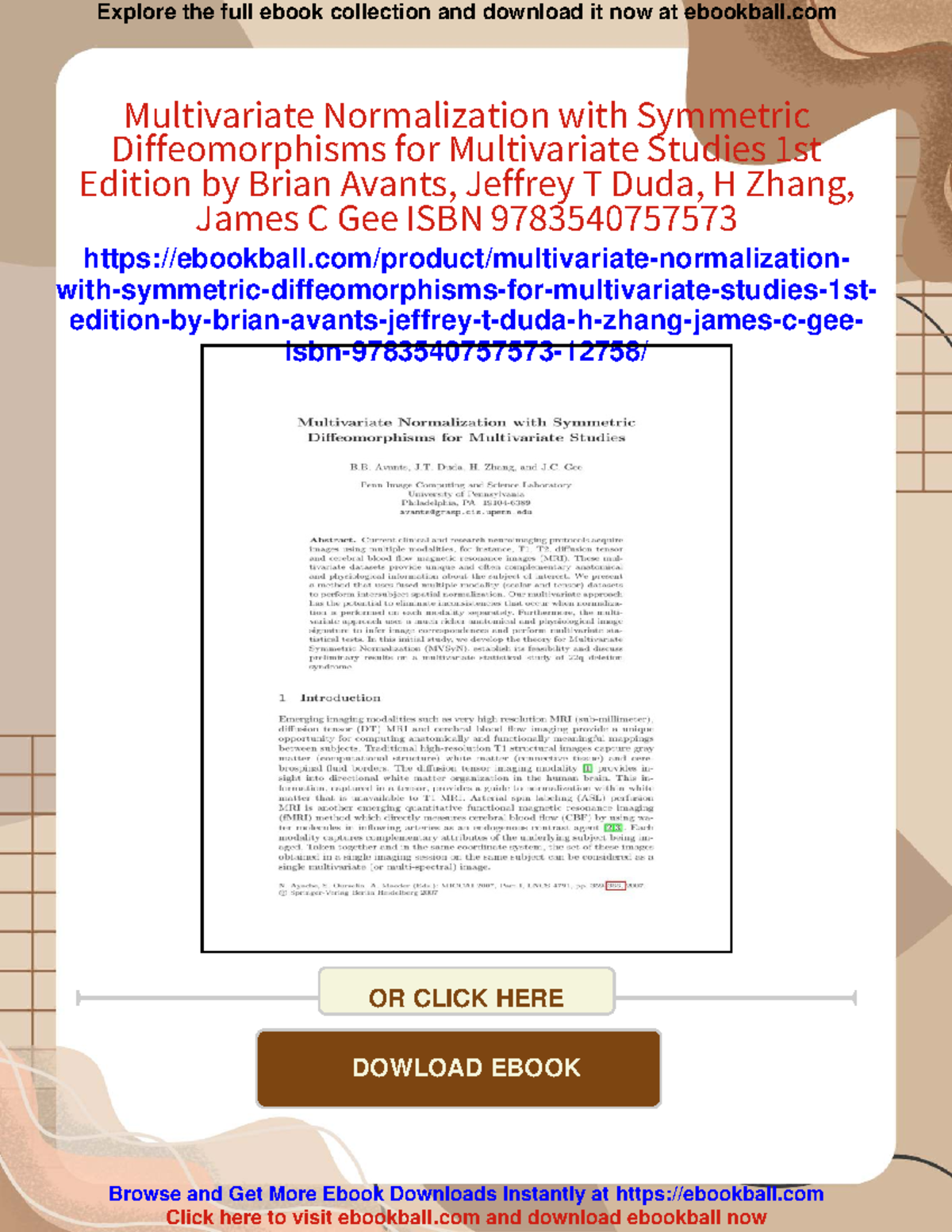 Multivariate normalization with symmetric diffeomorphisms for studies - Studocu
