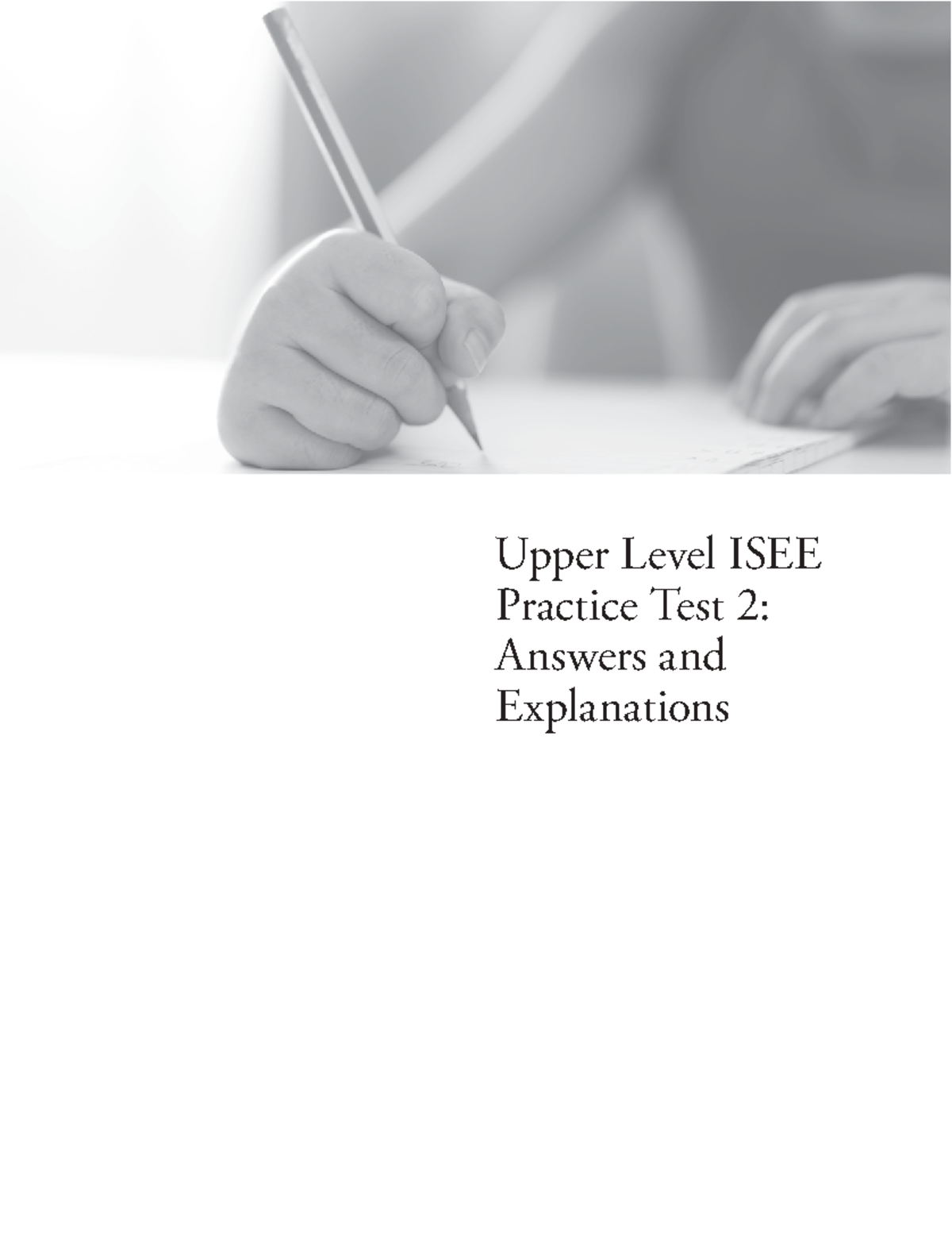 Upper Level ISEE Practice Test 2: Answers & Explanations - Studocu