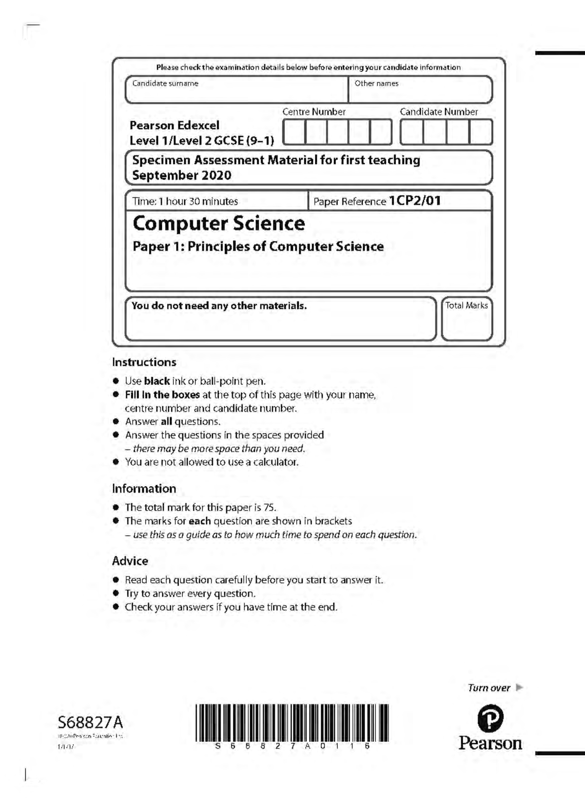 Paper 01 - Specimen 2 - Hfuidshukfhdskufhskduhfksudhfuksd - Studocu