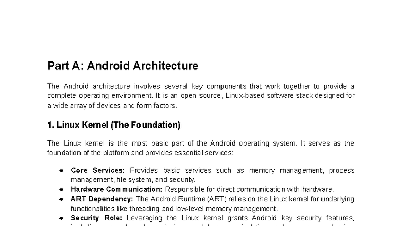 Android Architecture, Android Security and Fundamentals of android ...
