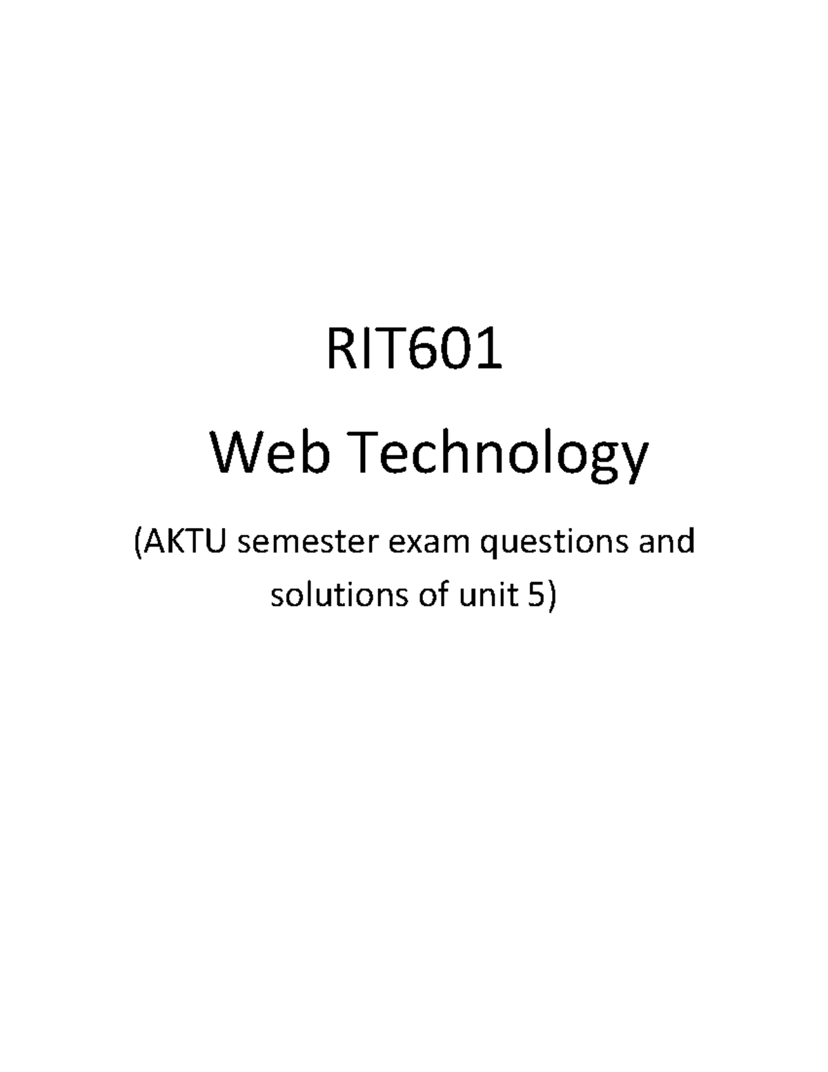OLD Question solution 1 - Web Technology - RIT Web Technology (AKTU ...